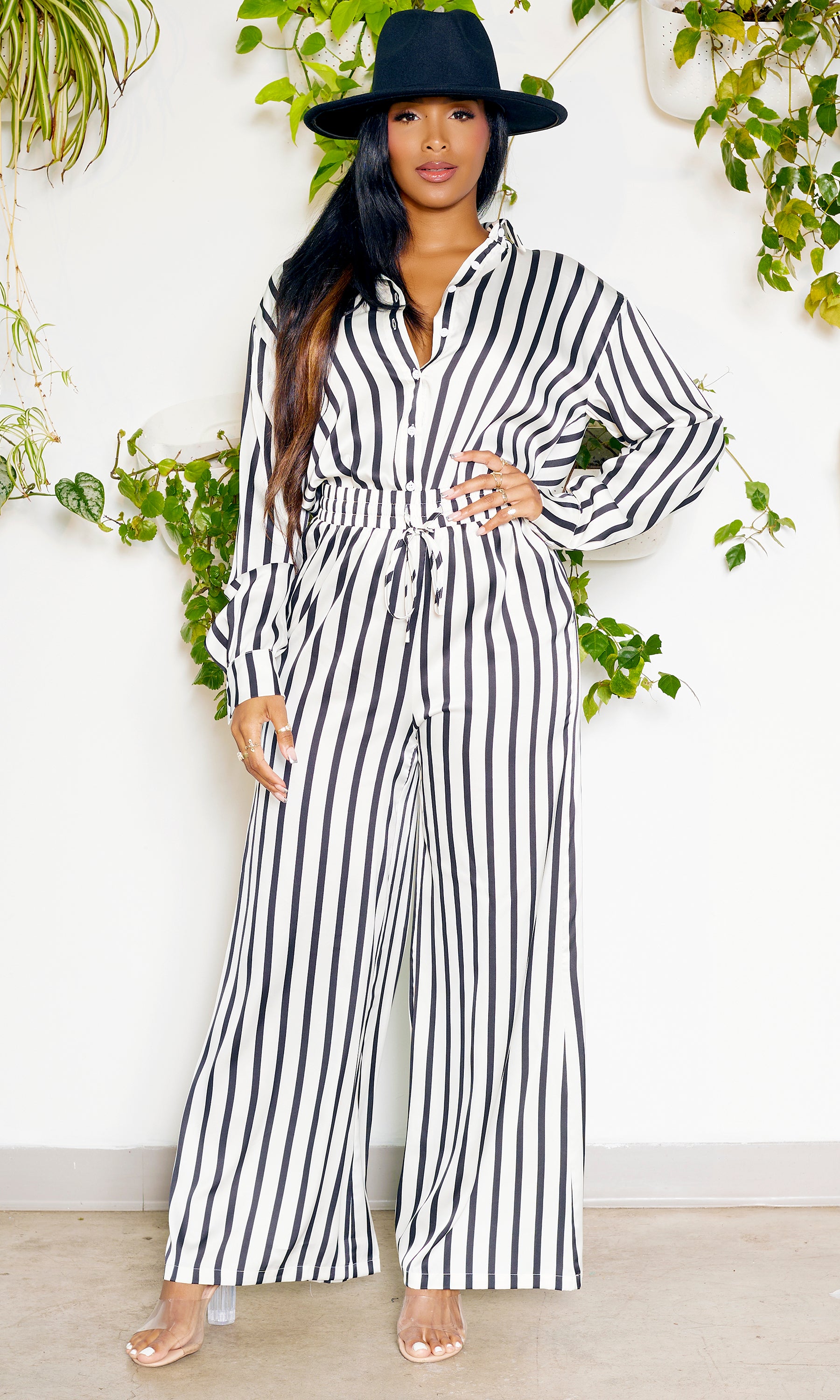 Daytime Elegance | Black and White Pants Set – Cutely Covered